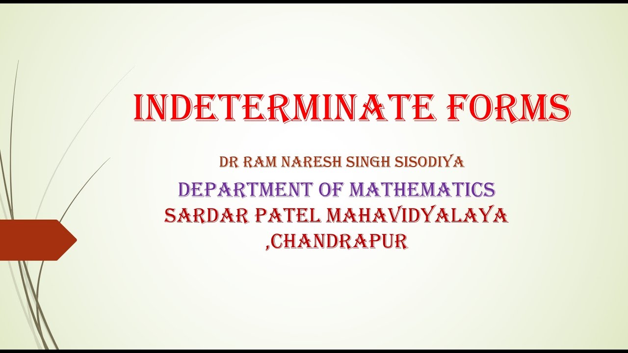 #Indeterminate_Forms_22 - YouTube