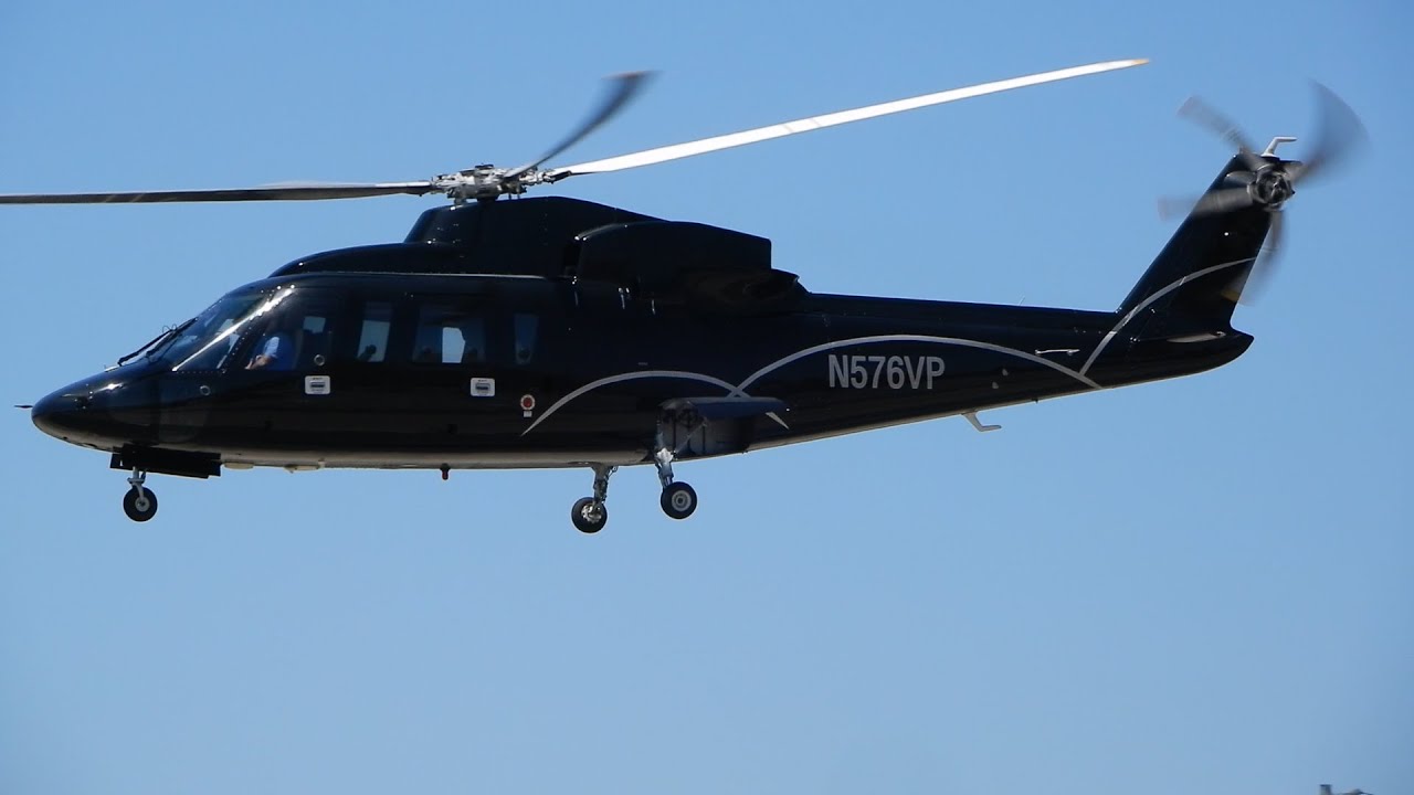 Sikorsky S-76 Taxi Backwards & Takeoff - Luxurious VIP Twin-Engine ...