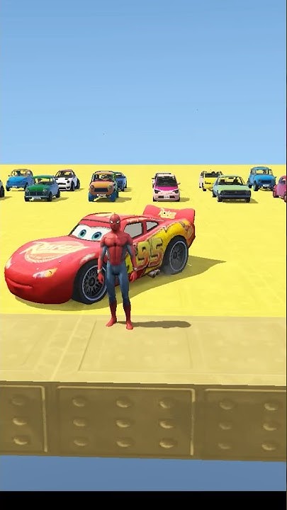 GTA 5 Epic Ragdolls Lightning McQueen Vertical Mega Ramp Challenge ...