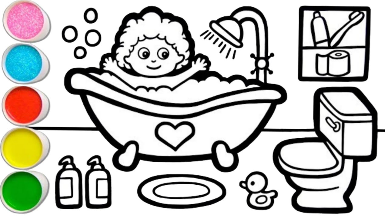 Bathroom drawing easy,how to draw a bathroom easy,bathroom drawing ...