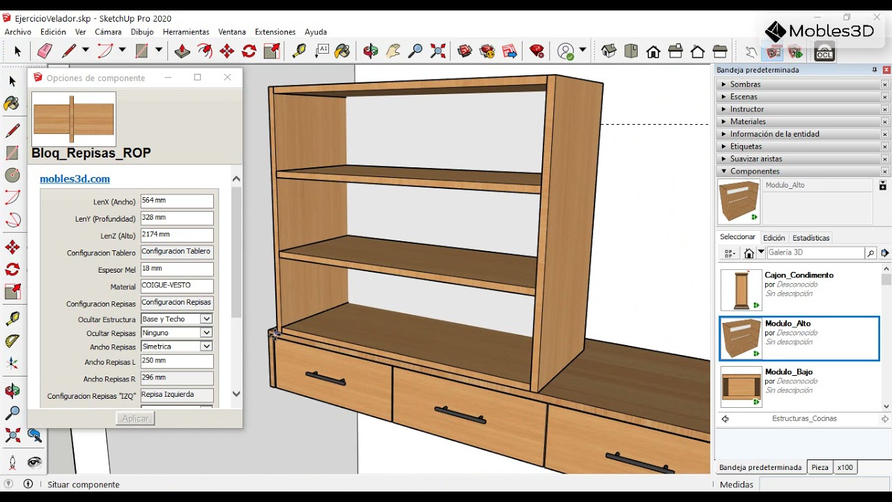 Serie diseño de muebles: Diseño 3D, despiece y optimización de Home ...