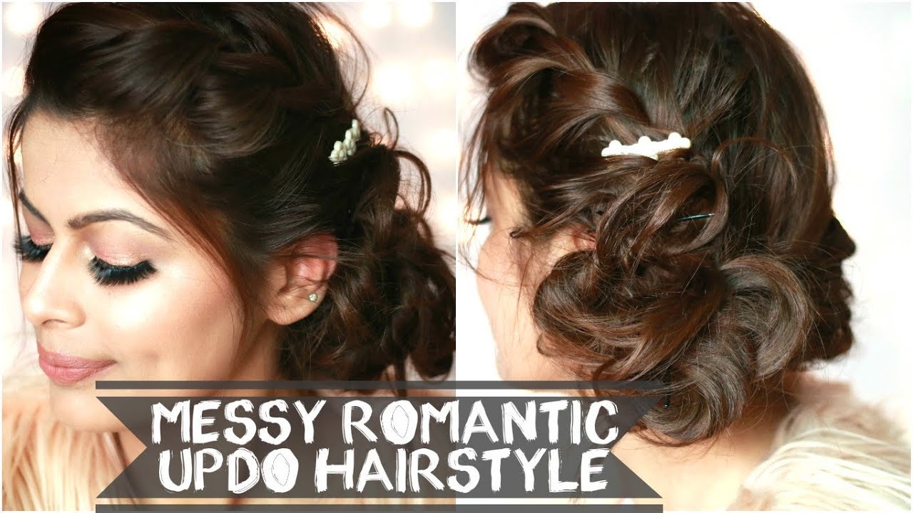 MESSY ROMANTIC UPDO Hairstyle In HINDI Bun For Valentine s Day