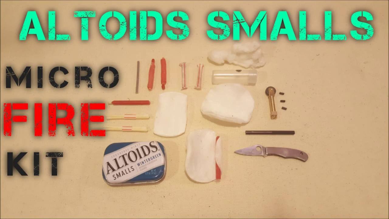 Micro Fire Kit using the Altoids Smalls Tin - EDC FIRE! - YouTube