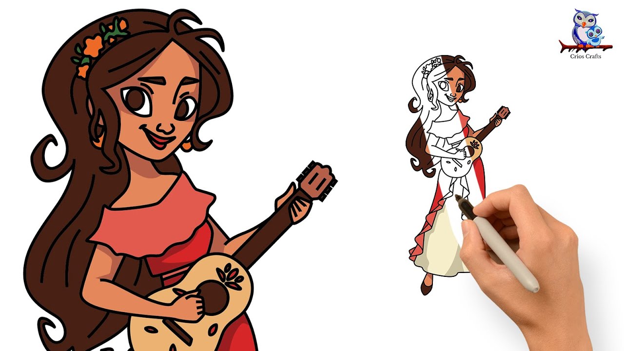 How to Draw Elena of Avalor - Step by Step - YouTube