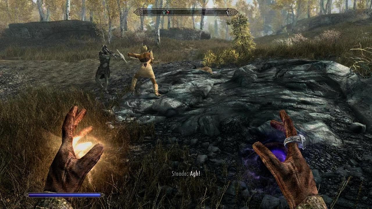 Conjure Staada Spell is Insanely powerful: Skyrim Unique Golden Saint ...