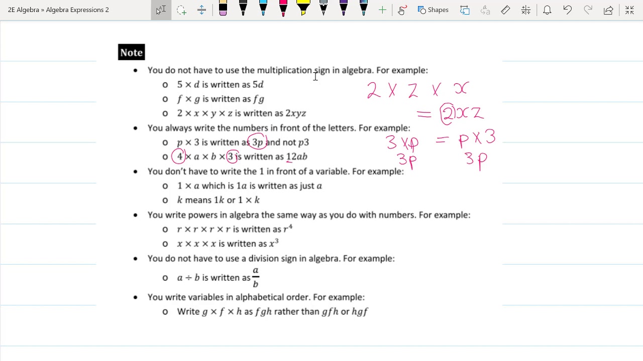 The conventions in Algebra - YouTube
