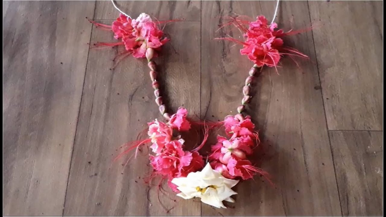 Shankar flower and buds and Rose garland - YouTube
