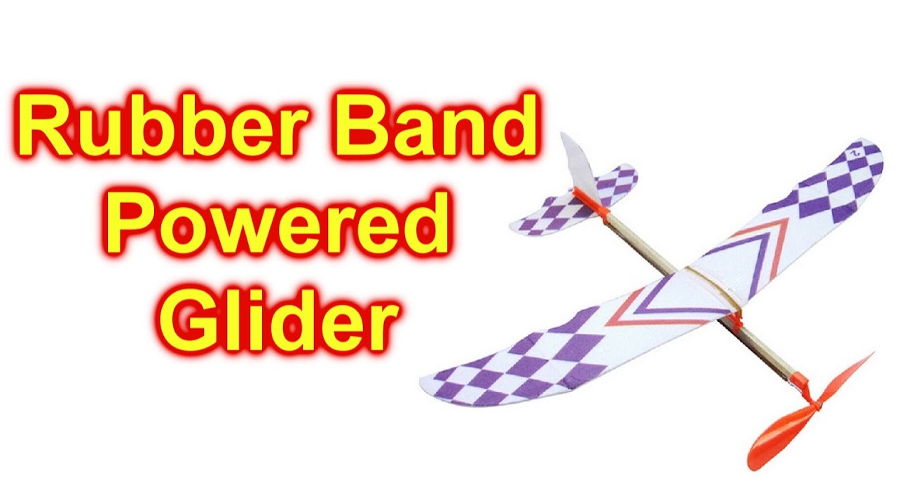 Rubber Band Powered Glider Flying Plane Airplane Build and Fly Indoor ...