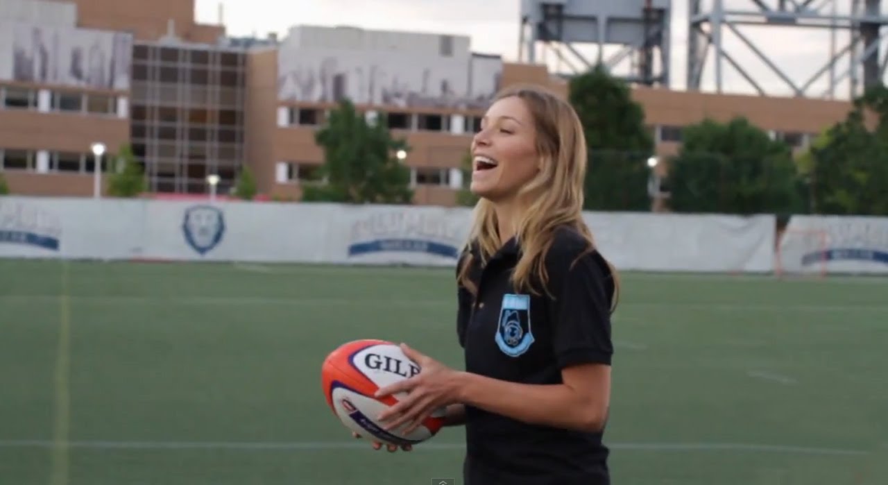Lauren Learns to Throw a Rugby Ball - YouTube