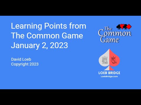 Learning Points from The Common Game, 1-2-23 episode - YouTube