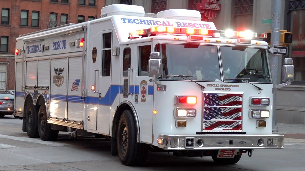 Baltimore City Fire Department Rescue 1 Responding - YouTube