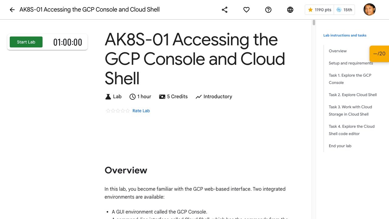 AK8S 01 Accessing the GCP Console and Cloud Shell - YouTube