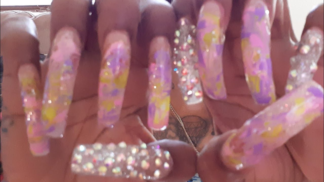 Doing my Long Nails and Thoughts - YouTube