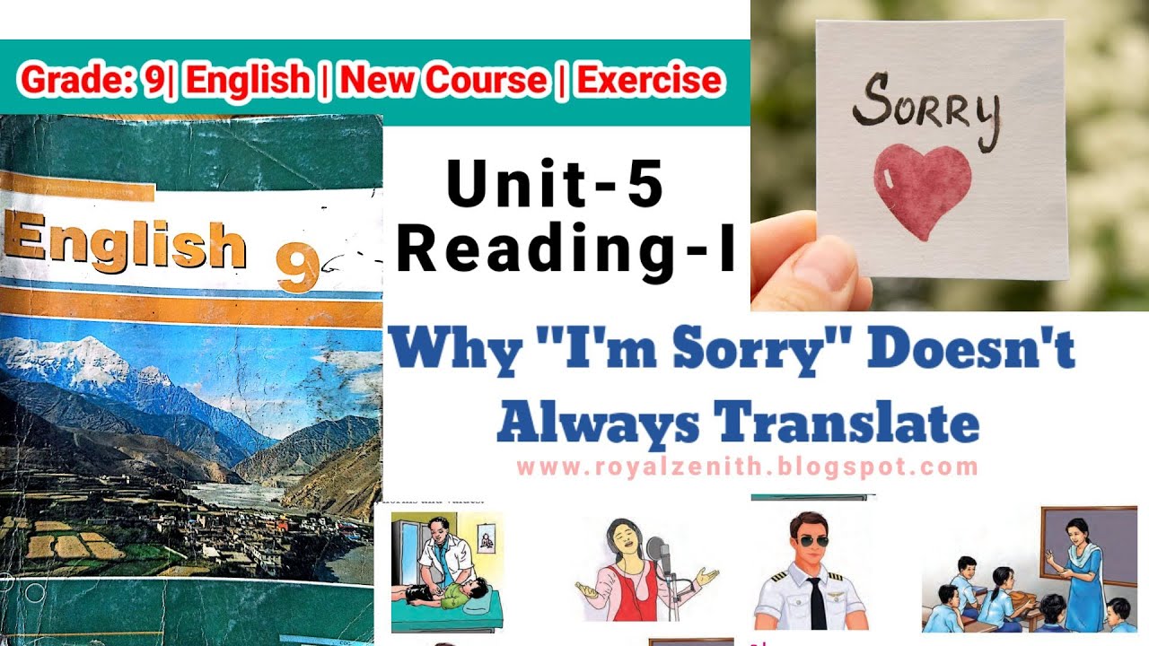 Class 9 English || Unit-5 Reading-I || Why I'm Sorry Doesn't Always Translate || Exercise - YouTube