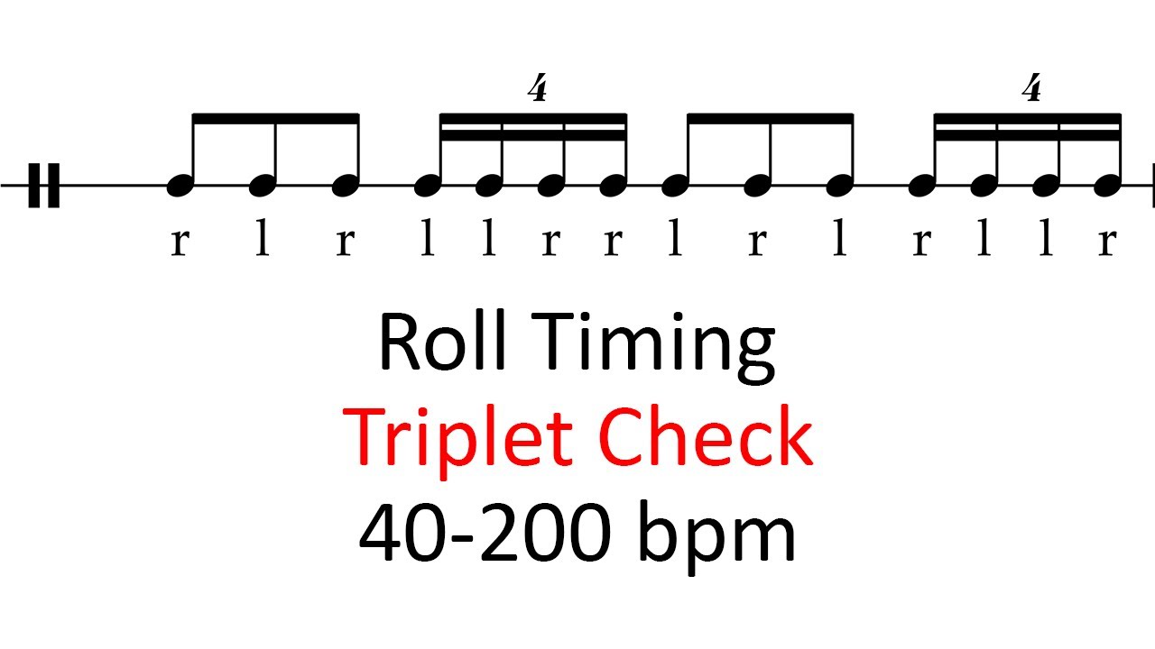 Roll timing (triplet check) | 40-200 bpm sheet music - YouTube