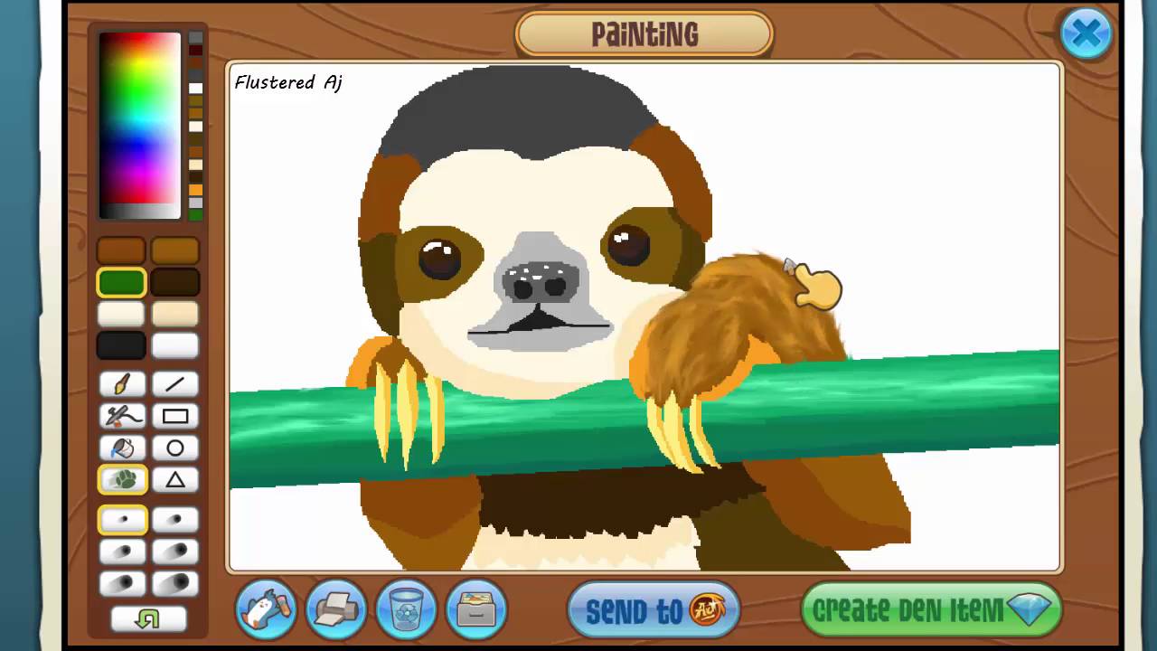Animal Jam art studio - Speedpaint Sloth - YouTube