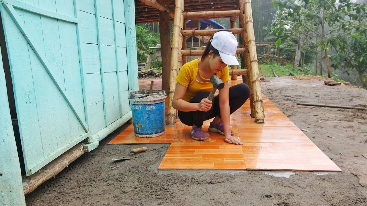 Ut's Farm: Flower Tile Flooring Technique, Skills Building House - Farm ...