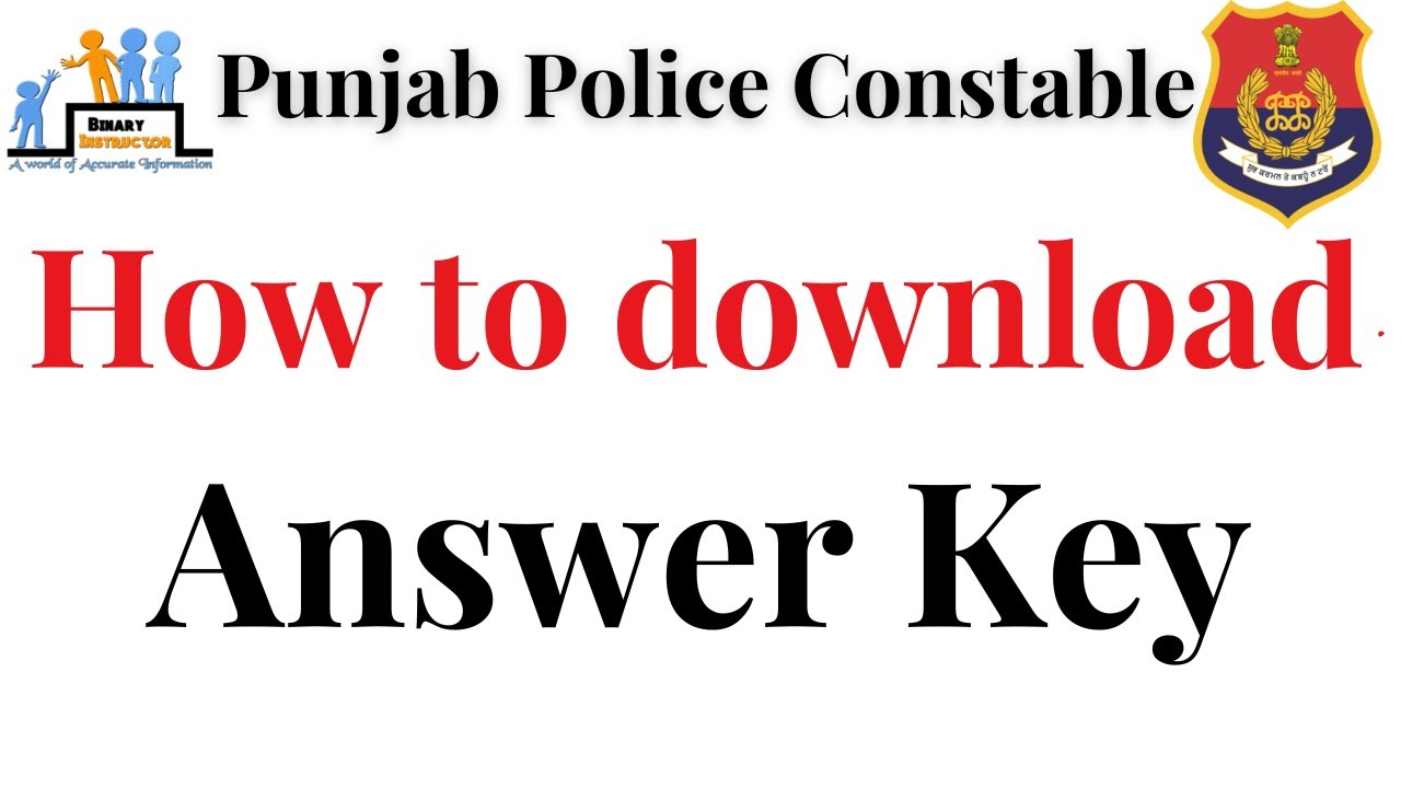 How to Download Punjab Police Constable 2024 Answer Key - YouTube