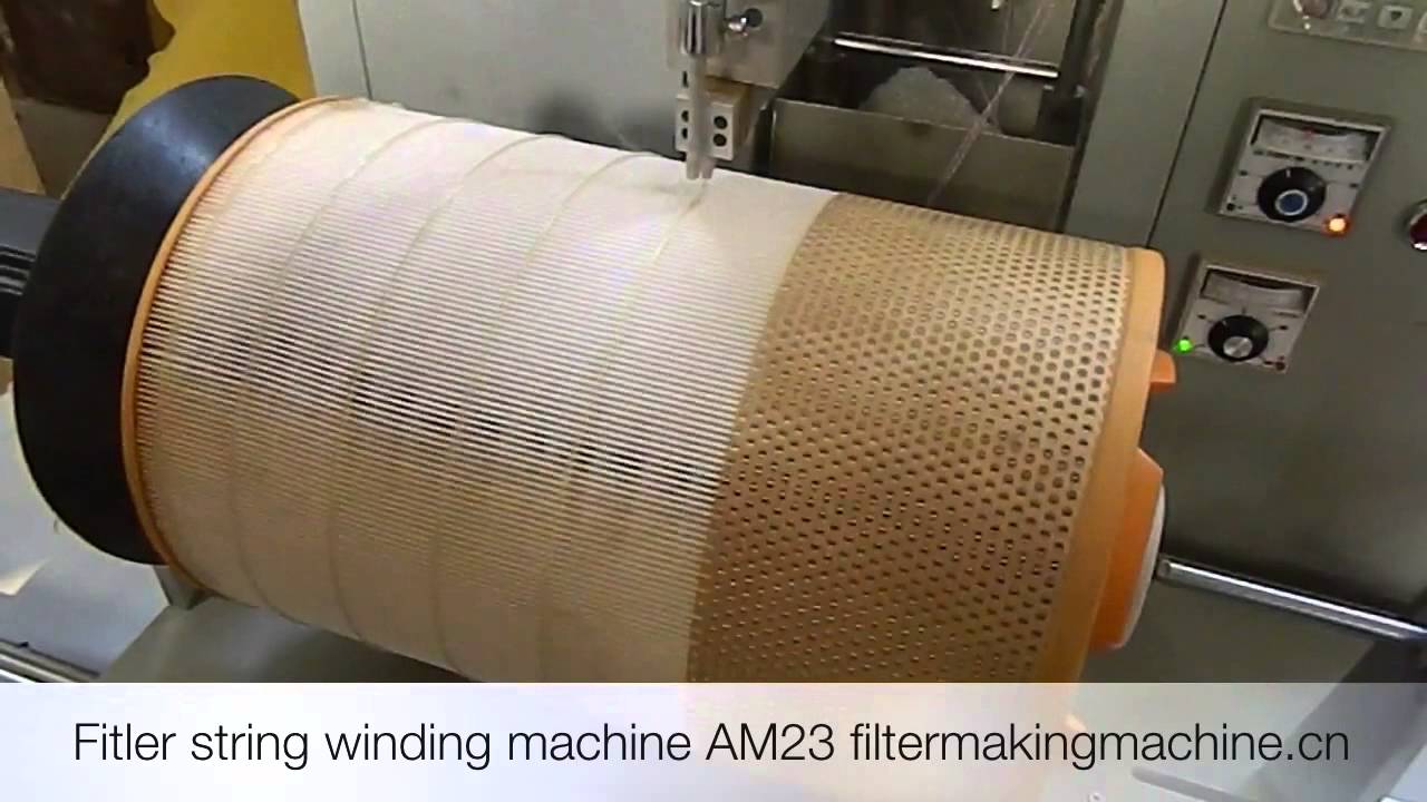 Filter string winding machine - YouTube