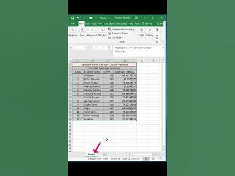 Excel Trick: Highlight Active Cell with Cursor Precision. - YouTube