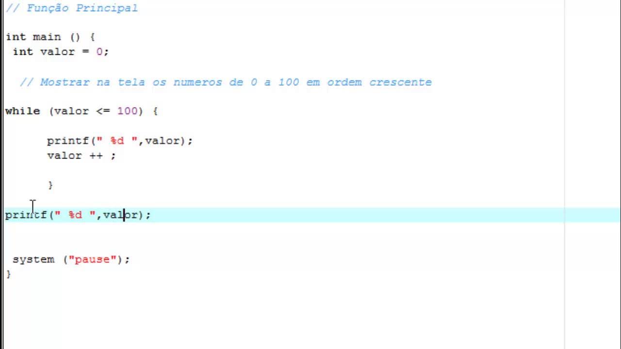 Exemplo While e Do While Linguagem C (aula 2) - YouTube