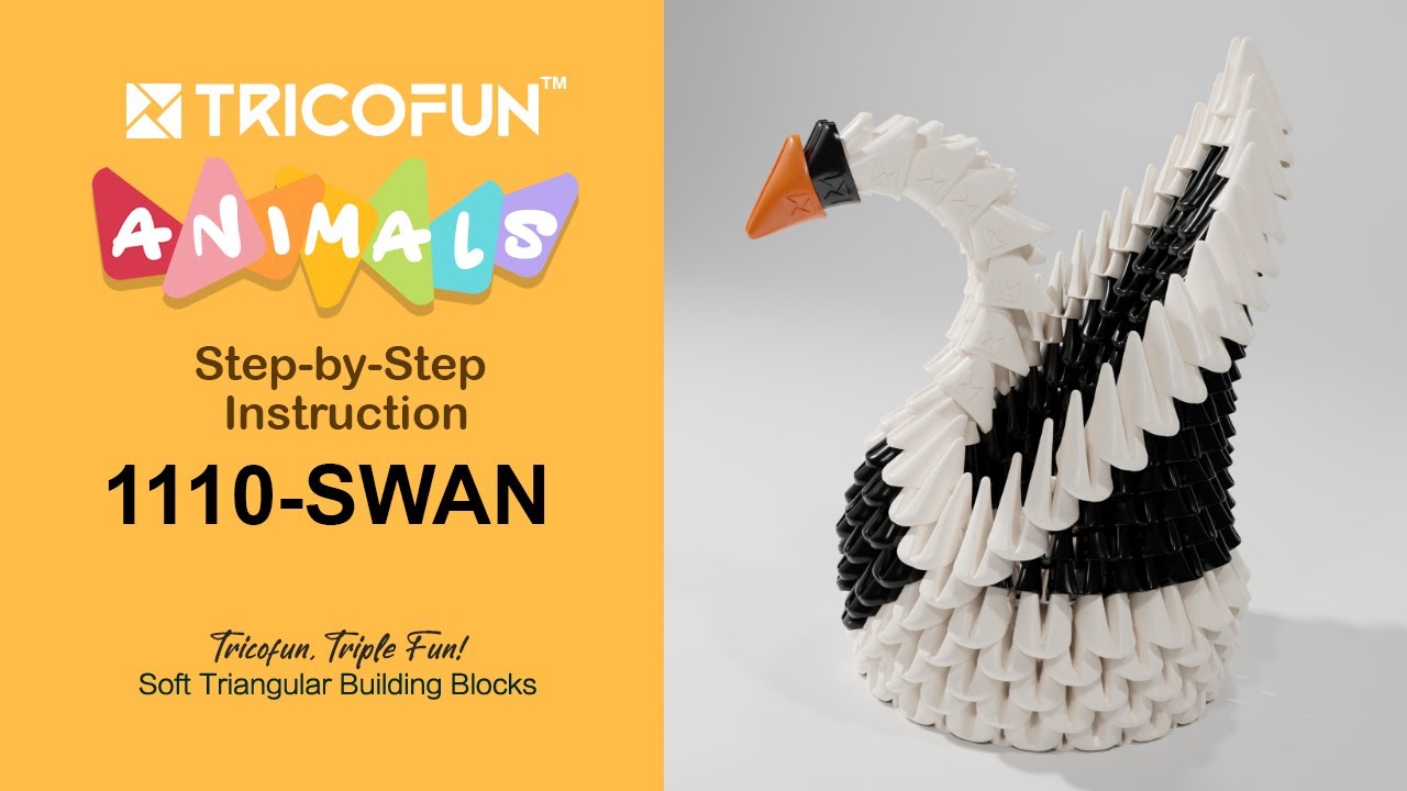 Tricofun animals soft triangular blocks step-by-step Silvia the Swan ...