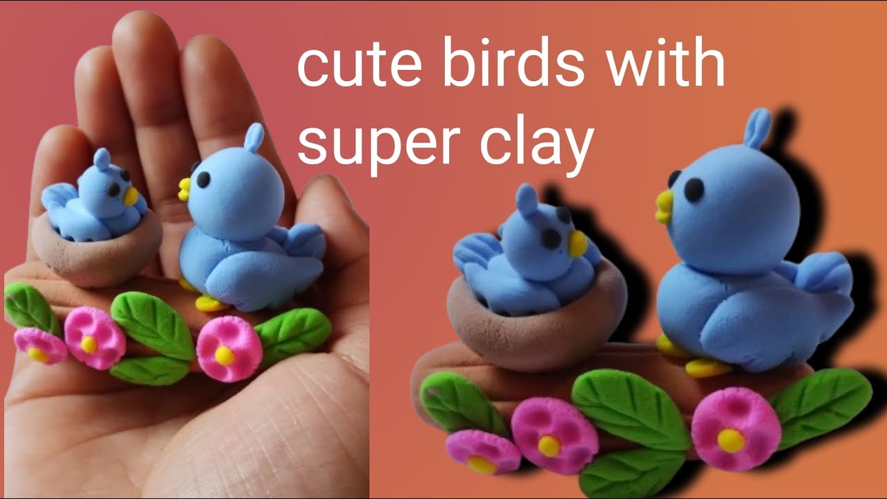 how to make birds 🐦with super clay l clay s birds kaise banaye - YouTube