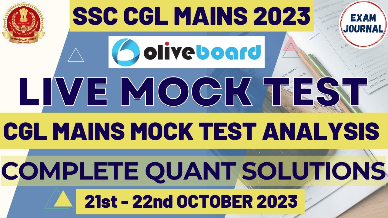 Oliveboard Live Mock Test SSC CGL Mains Today | 21st-22nd Oct ...