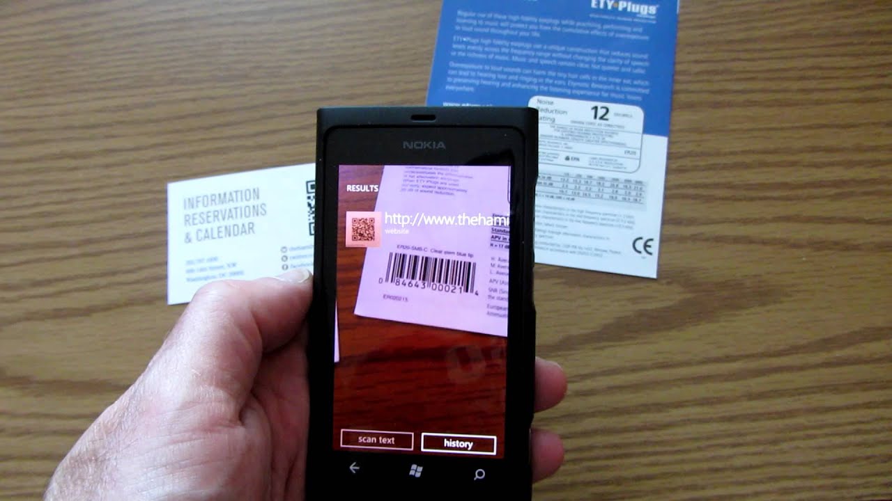 Nokia Lumia 800 one-touch barcode scanning (and text translation) - YouTube