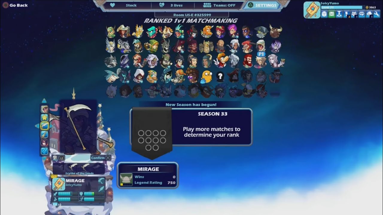 Placement s33 ( almost got Diamond 😮 ) | Brawlhalla Ranked 1s - YouTube