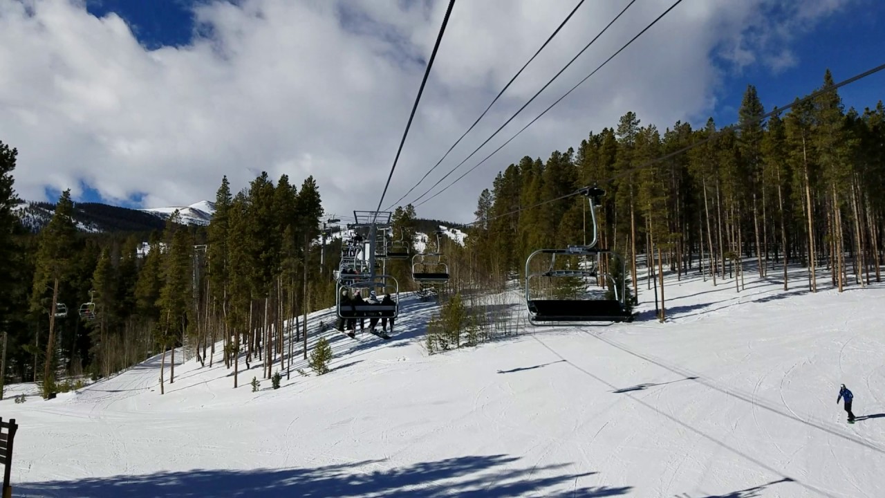 Riding on the Beaver Run chair lift - YouTube