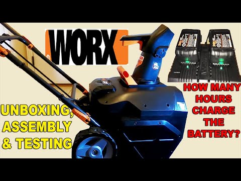 WORX 40V 20'' Cordless Snow Blower Power Share Battery-WG471-Unboxing ...