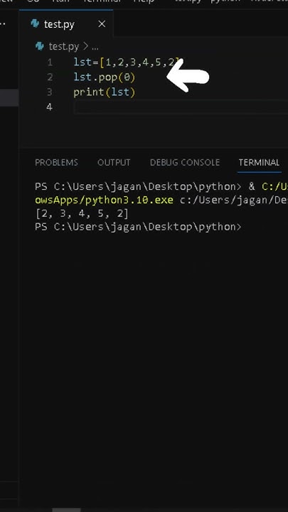 What Is Pop In Python Explain Python Series 35pythonpythonprogrammingdatascience Youtube