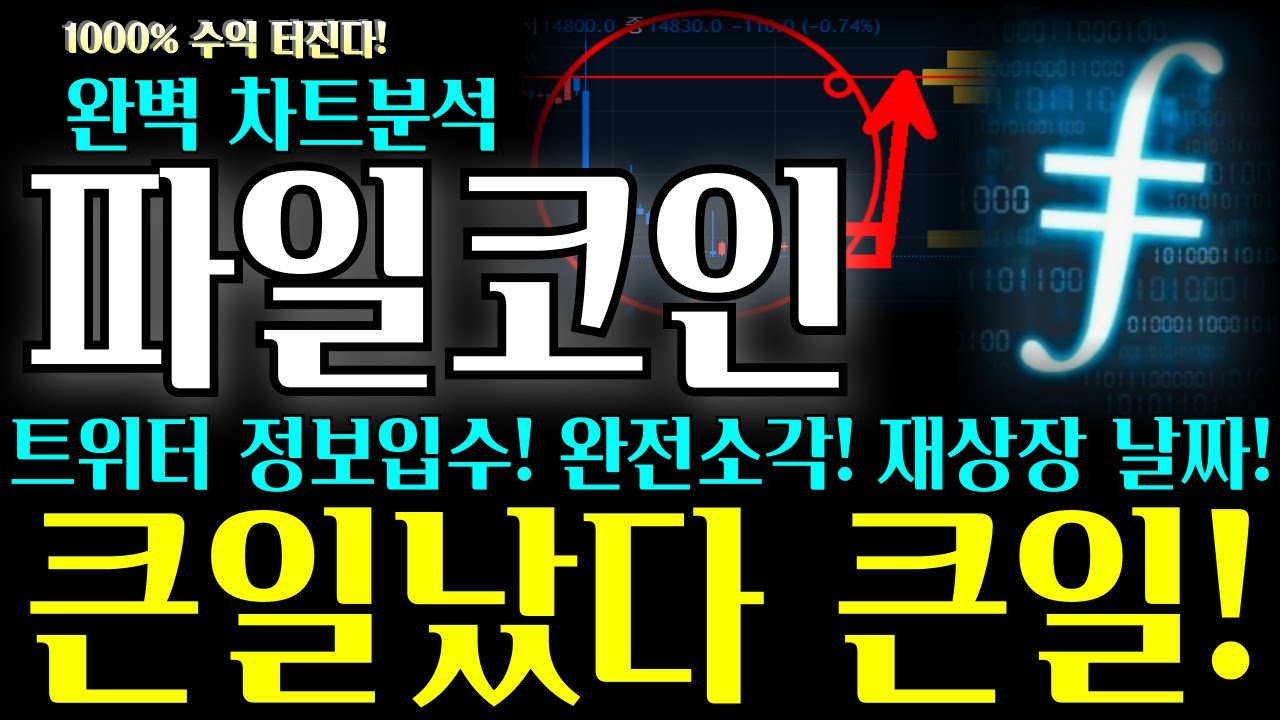 파일코인 전망 완벽 차트분석 트위터 정보입수 긴급속보 완전소각후 재상장 날짜 큰일났다 큰일 빠르게 확인 하세요 파일