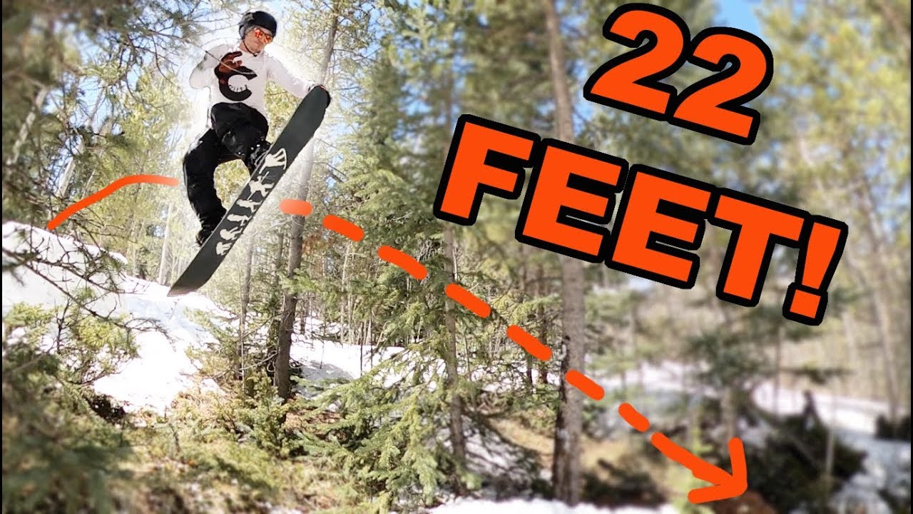INSANE! Snowboarding a 22 Foot Tree Gap! - (Season 4, Day 139) - YouTube