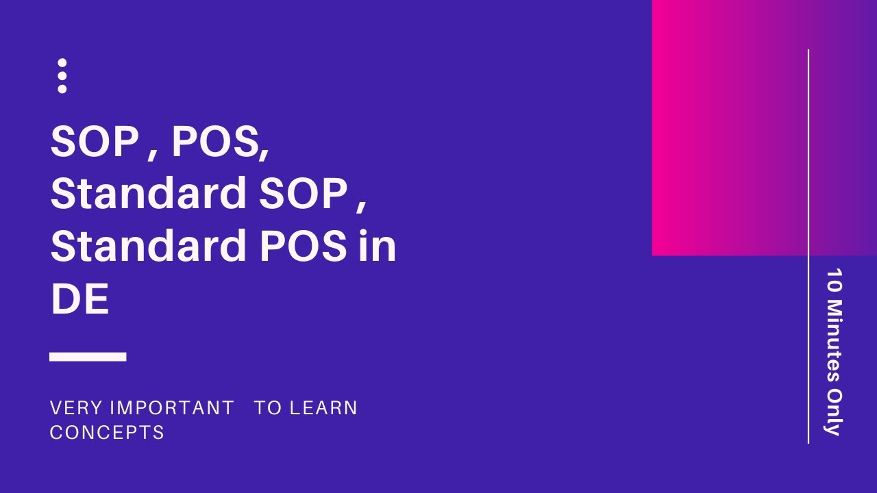 Difference between SOP, POS, Standard SOP, & Standard POS | 5 MIN only ...