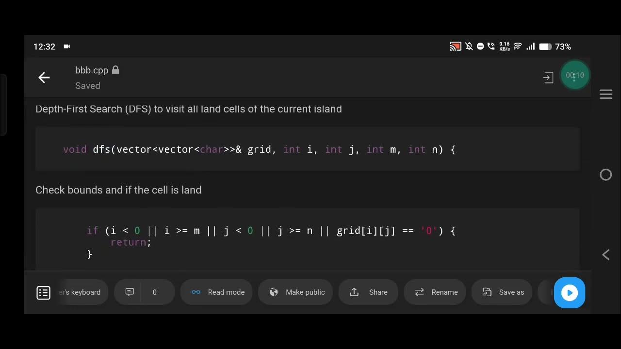 Number of Islands | C++ Solution Using Depth-First Search (DFS)" - YouTube