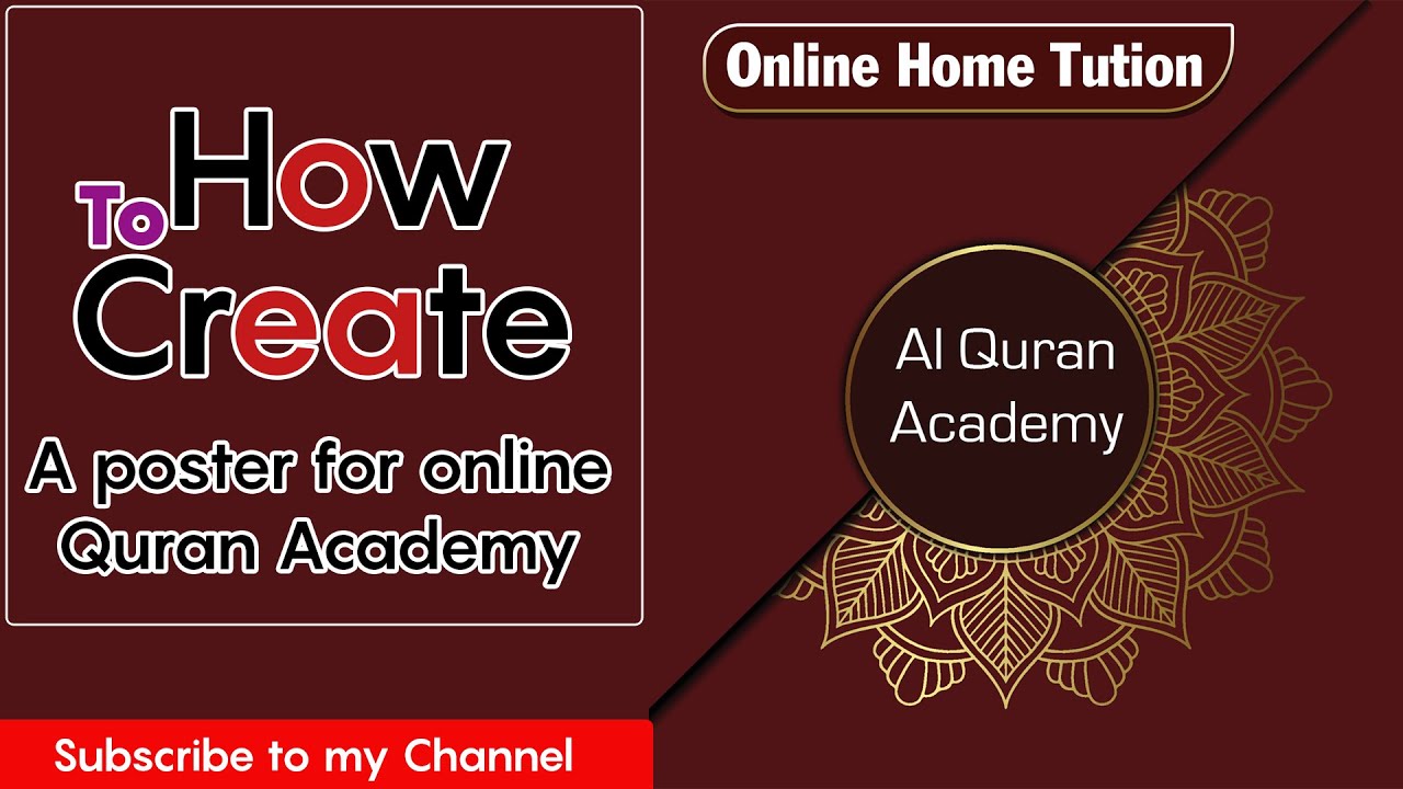 How to make a poster for online Quran Academy 2021 by banta ha like ...