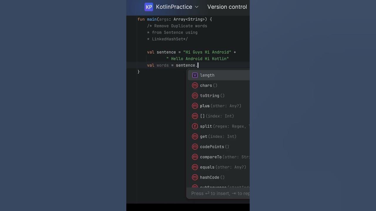 Remove Duplicate Words From The Sentence Using Linkedhashset In Kotlin Shorts Beginners