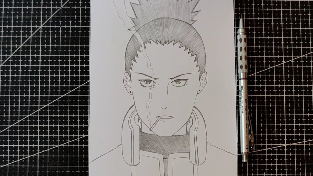 Anime Drawing | how to draw Shikamaru step-by-step |( Naruto) - YouTube