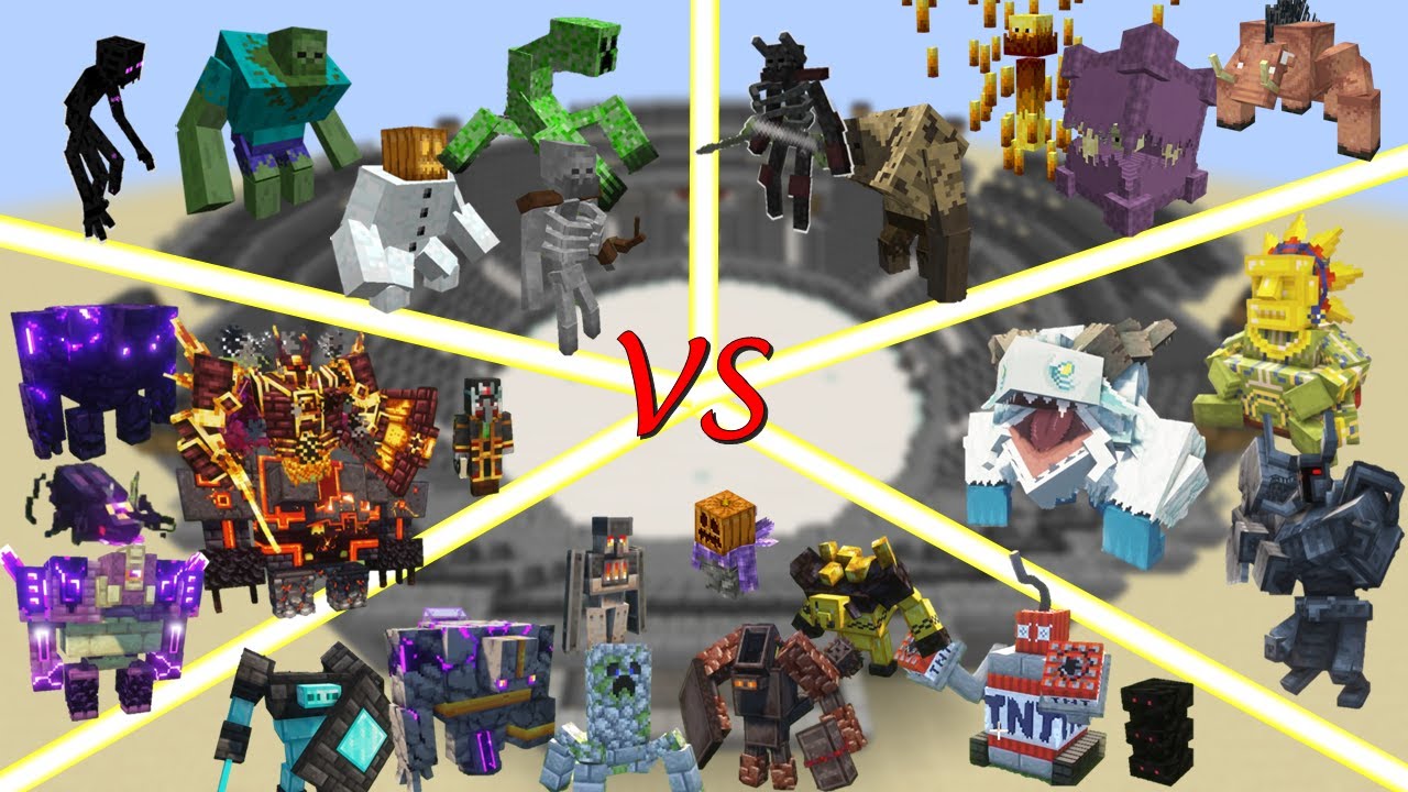 Minecraft Mobs Battle royale! Who is the strongest mob in the same mod ...