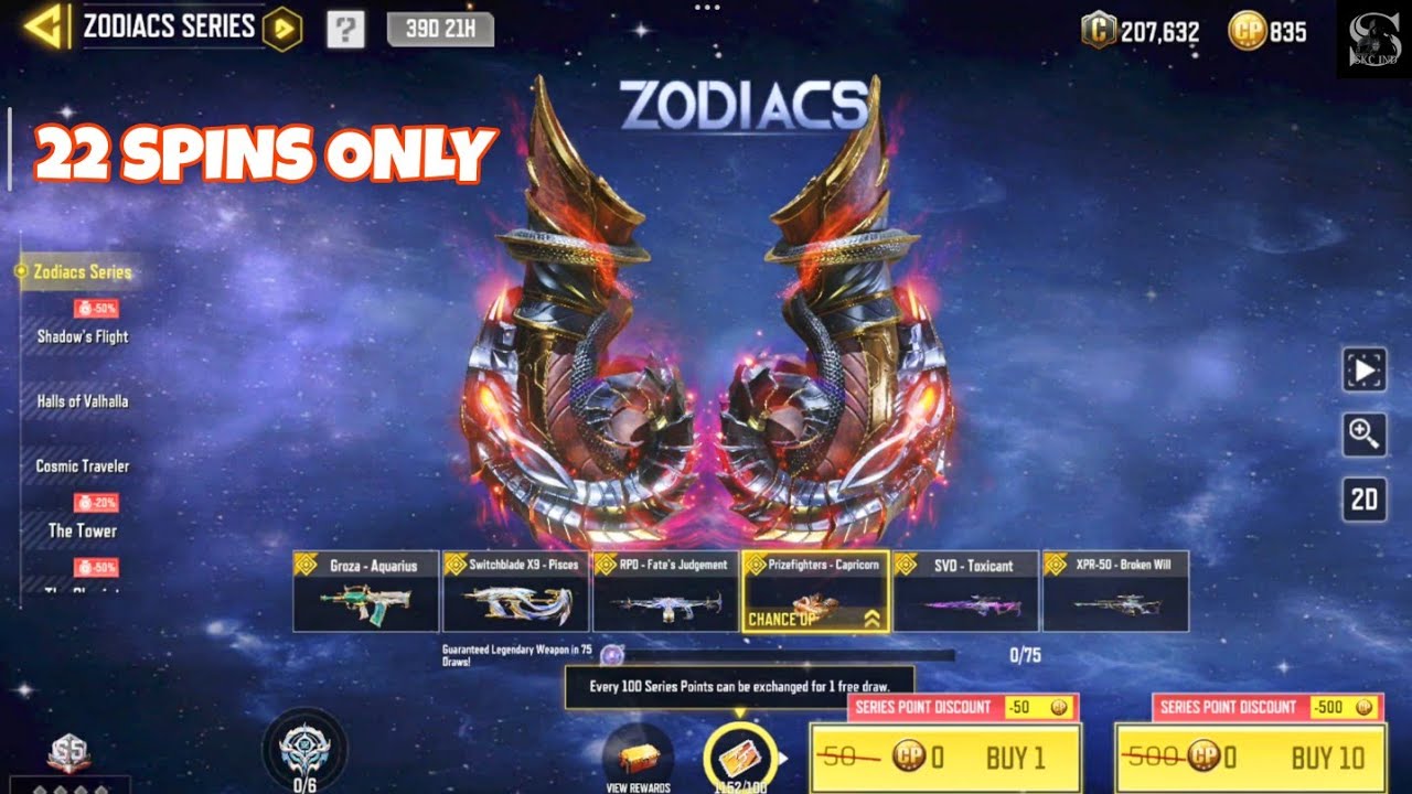 22 Spins on Zodiac Series Armory Draw CODM | COD MOBILE - YouTube
