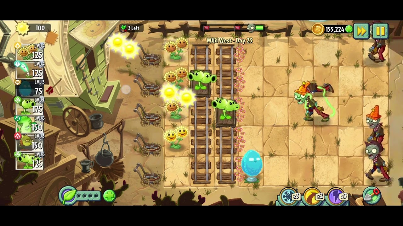 PvZ2 Adventure Wild West Day 23 Replaying Plants Vs Zombies 2 - YouTube