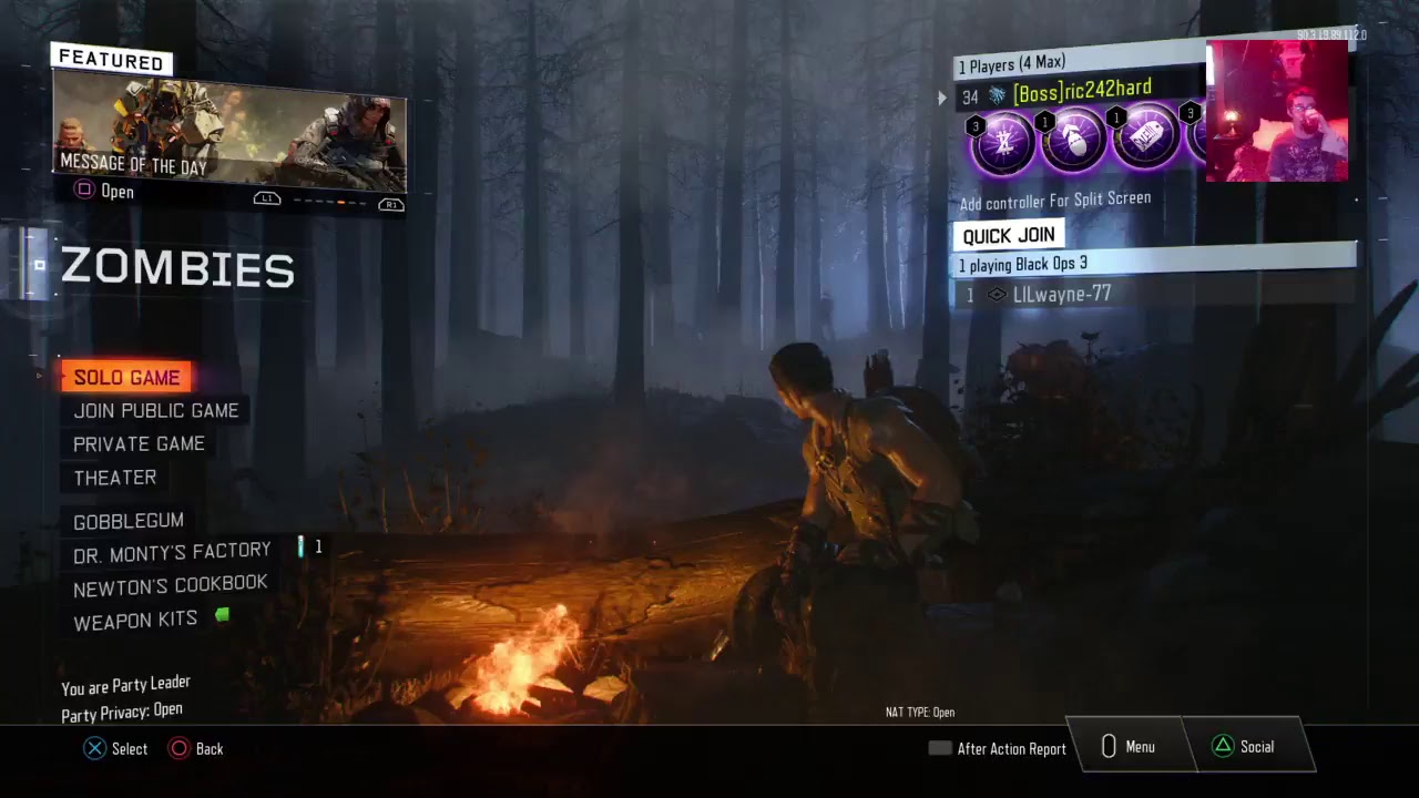 ric242hard's Live PS4 Broadcast all zombie map - YouTube