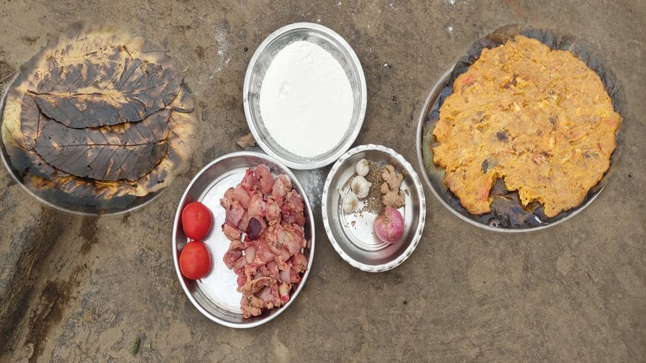 Chicken Pitha Recipe Desi Style cooking by our santali tribe grandma ...