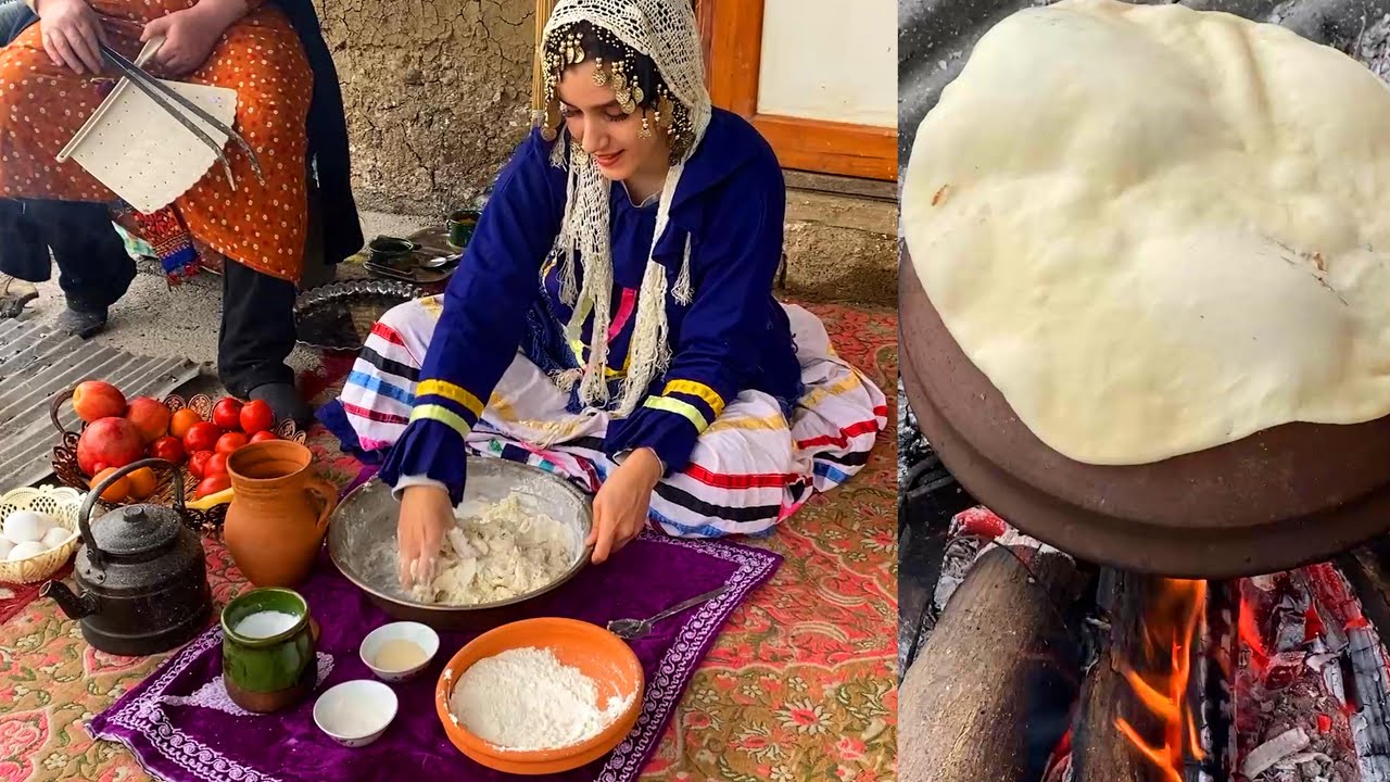 amazing different Iranian Vegetable Omelet in the Nature of the Village ...