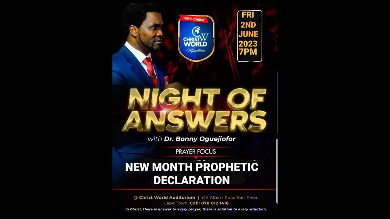 JUNE NEW MONTH PROPHETIC DECLARATION/ NIGHT OF ANSWERS / FRIDAY 2ND ...