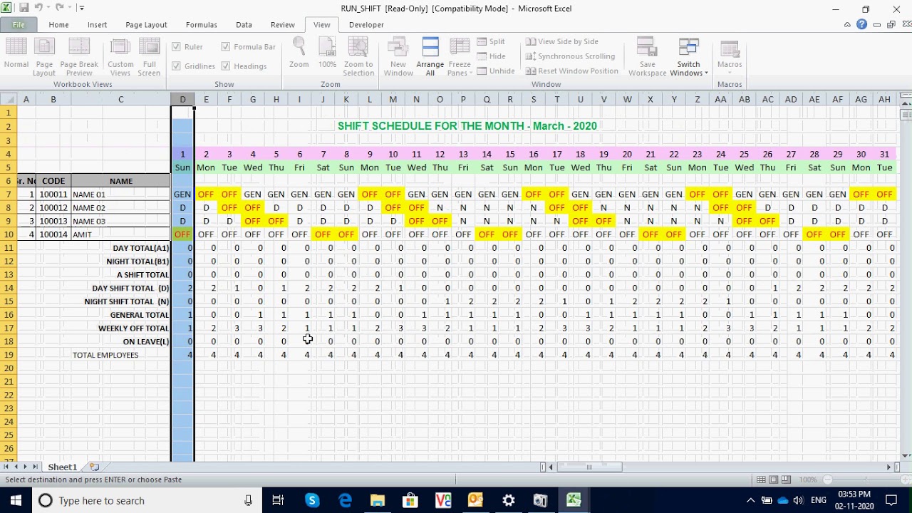 Shift Schedule With Weekly Off Option YouTube Shift Schedule With Weekly Off Option YouTube