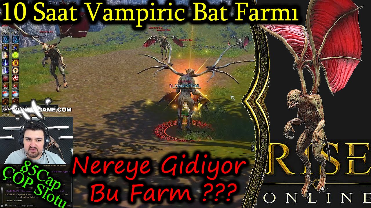 Rise Online 10 Saat Vampiric Bat Farm & Oyun KAPTANI 85 LV CAP Farmı ...