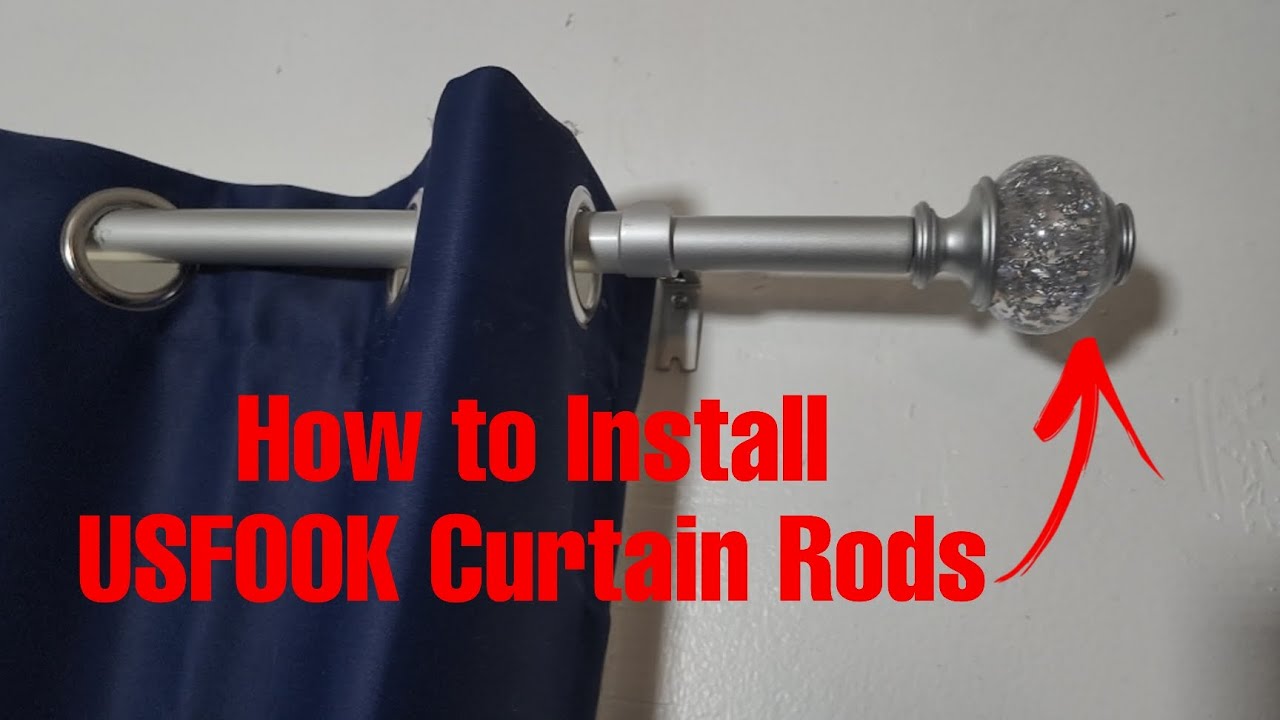 How to Install USFOOK 1 Inch Curtain Rod - YouTube